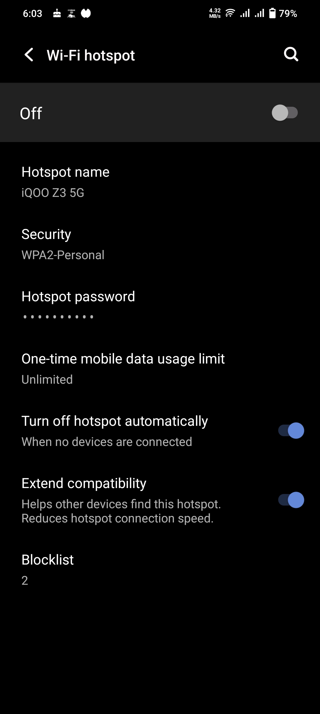 AP Band settings