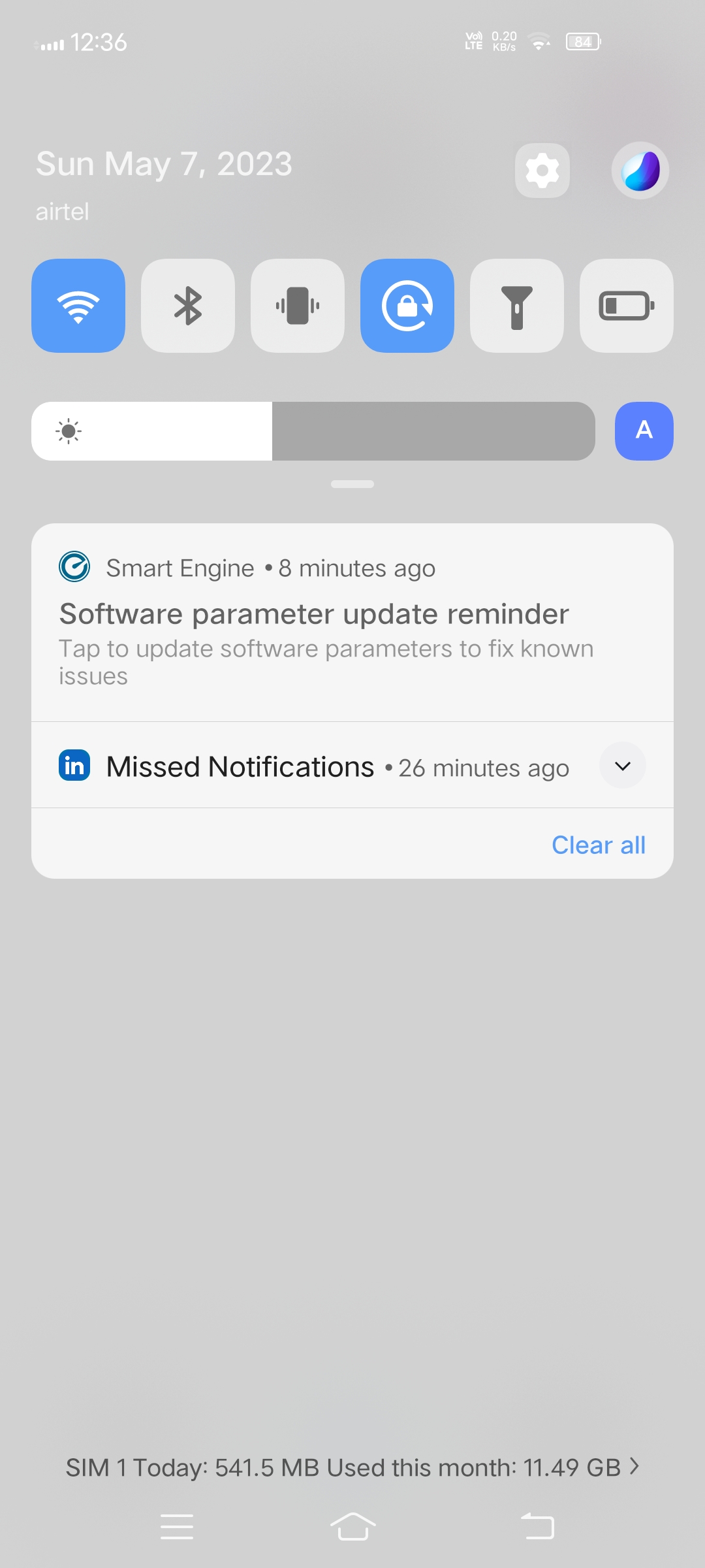 Software parameter update reminder