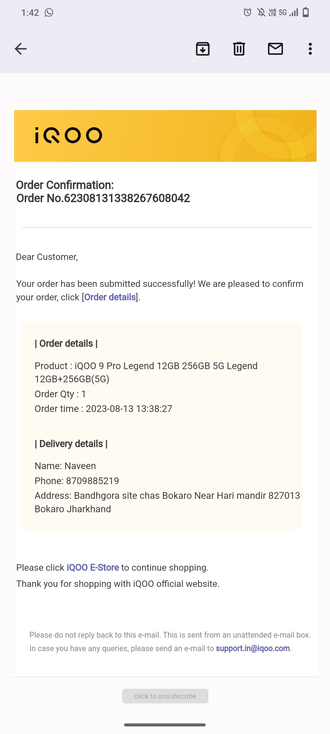 when will my order arrive