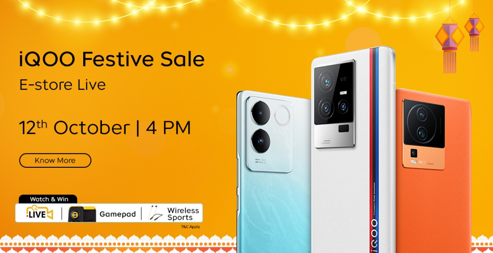 📢 iQOO Big Festive Sale: E-store Live on October 12th at 4 PM