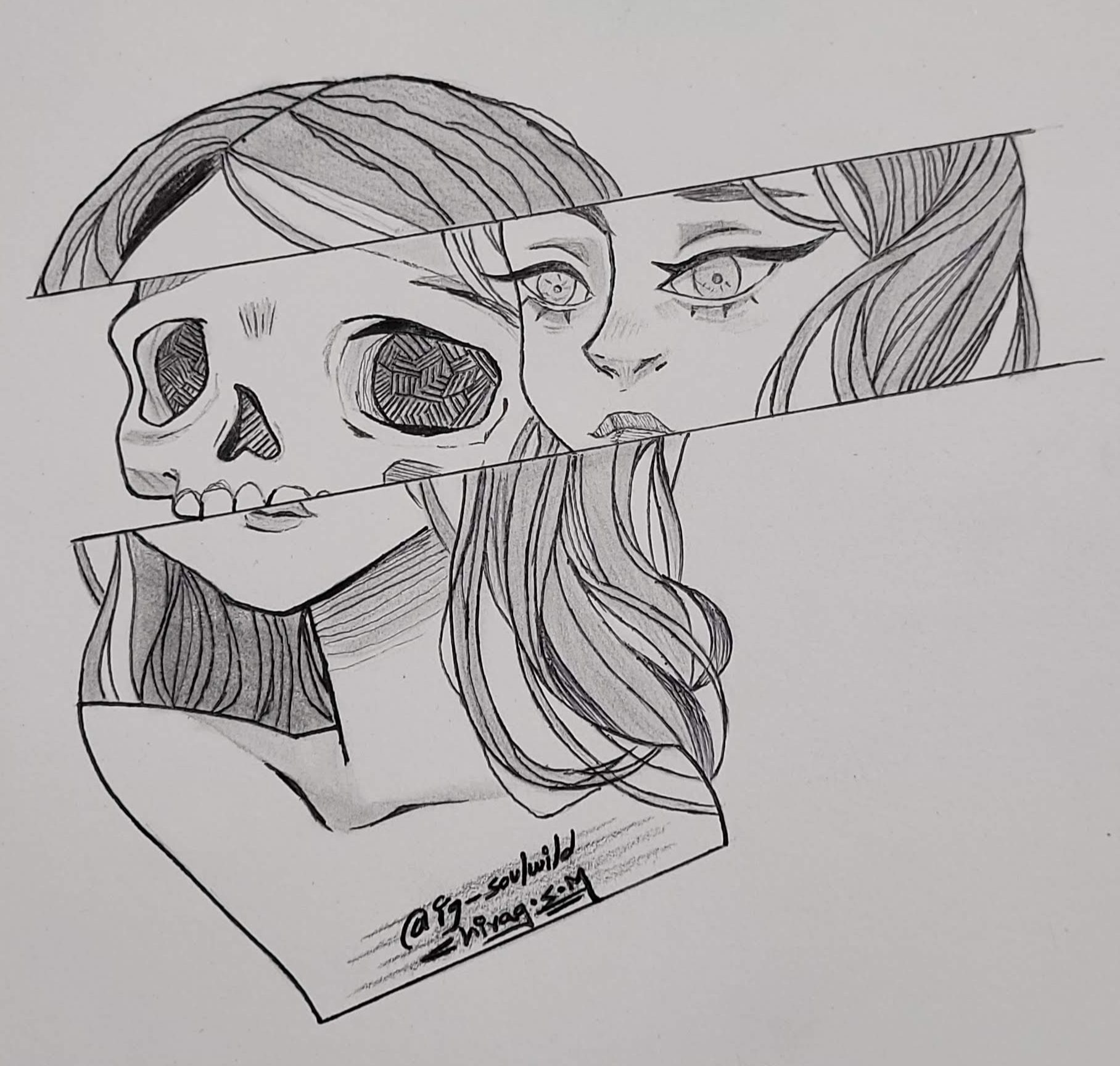 Tribal Art 2 | sketch | sad skull