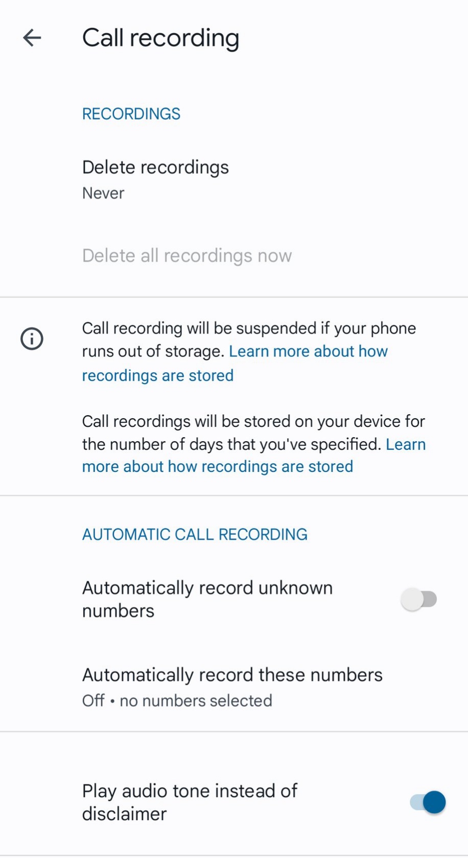 Google dialer update bring new feature regarding call recording.