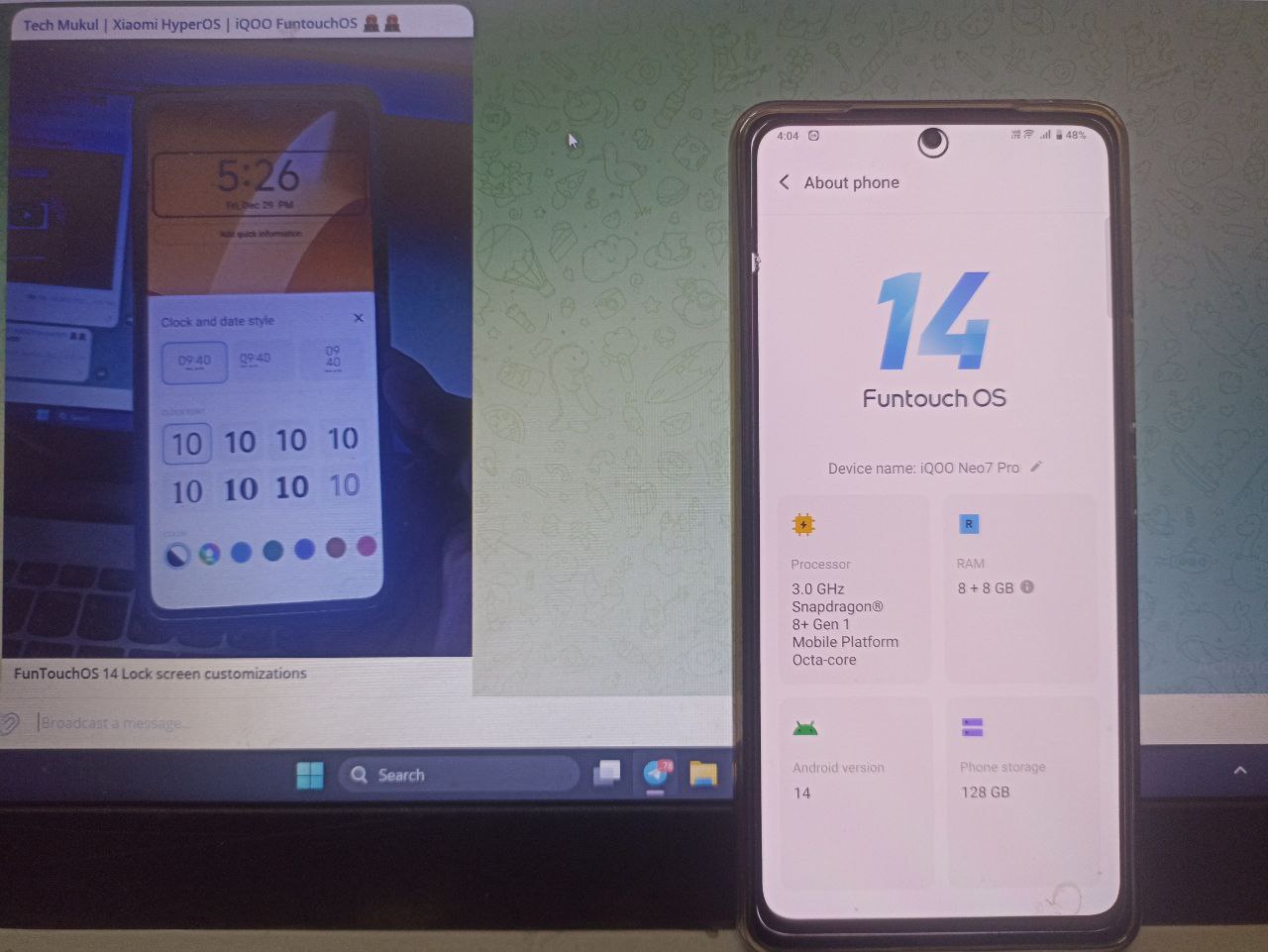 FuntouchOS 14 small review - iQOO Neo 7 Pro 5G