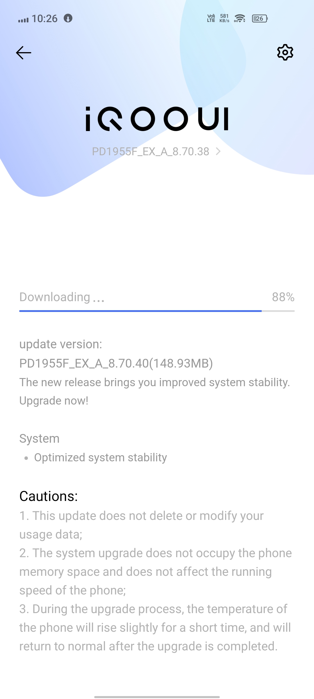 iQOO 3 Update Version :- PD1955F_EX_A_8.70.40