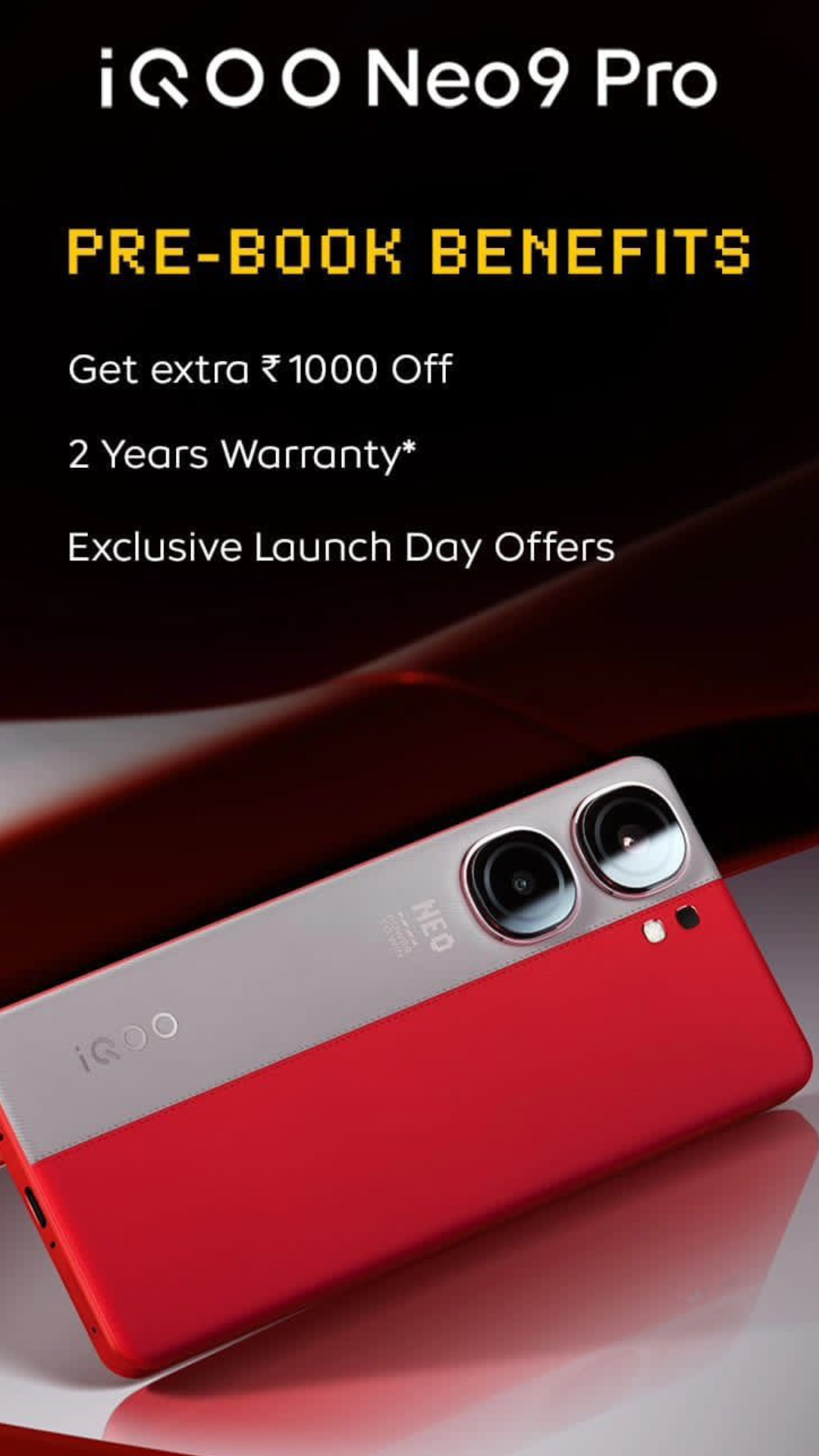 IQOO Neo9 Pro Pre booking Starts On February 8th In India