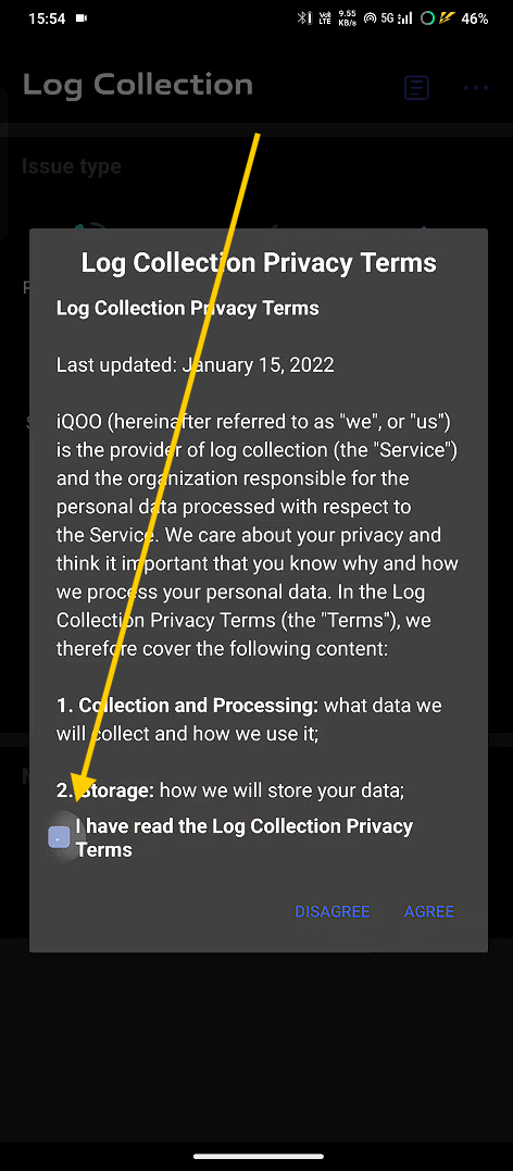 How to take Log in iQOO Phones?