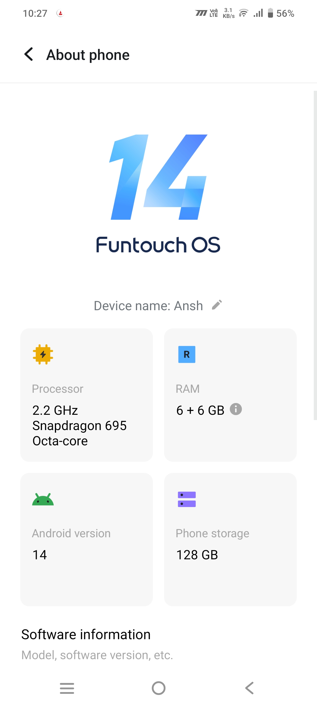 Z7s Android 14 or fun toch os 14 update