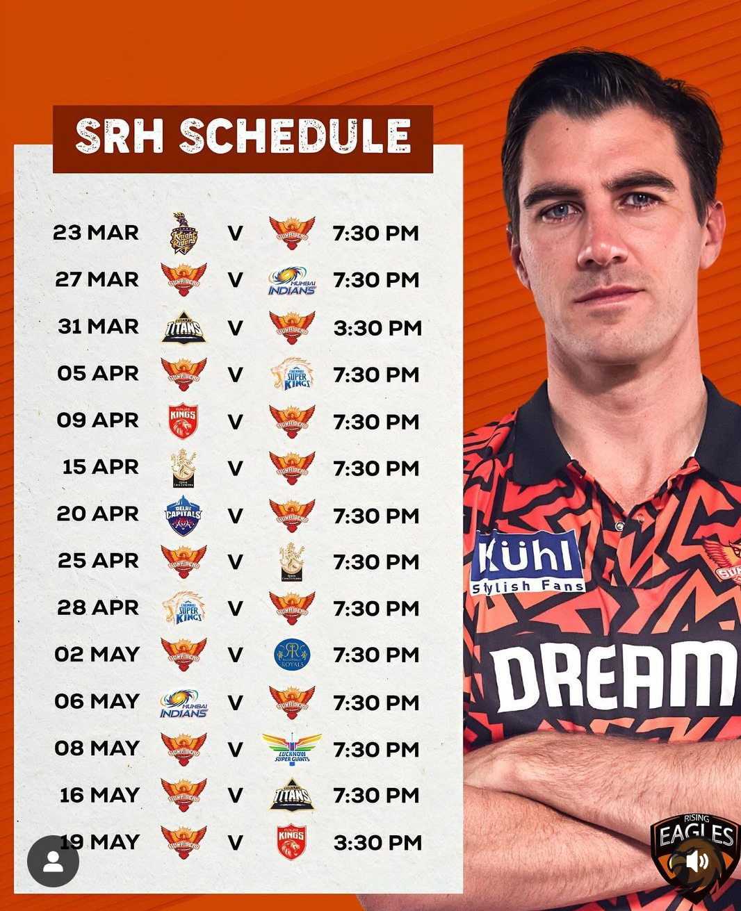 SRH ALL MATCHES