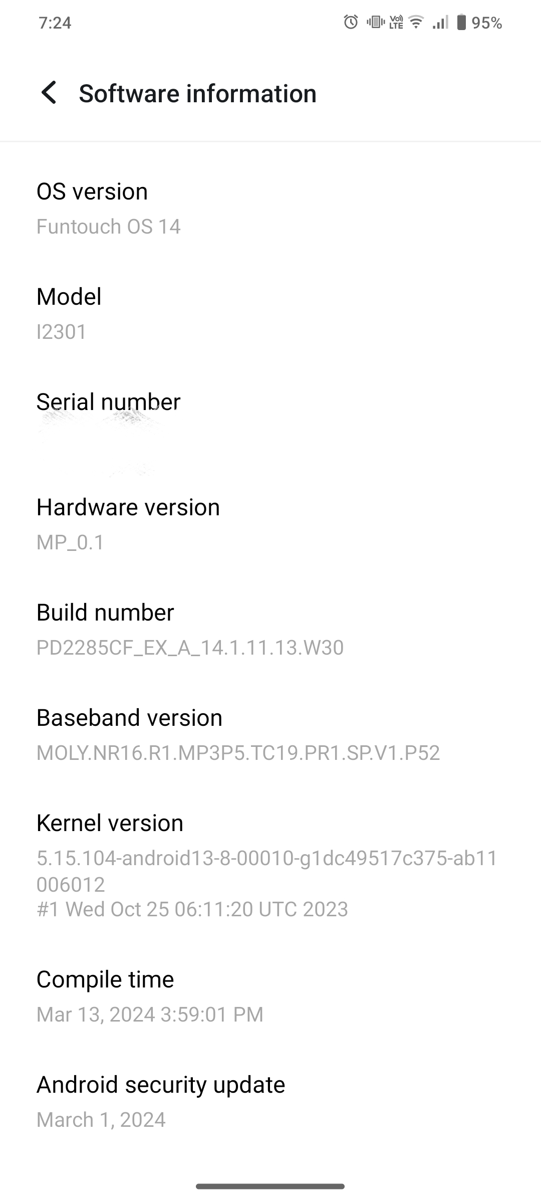 Kernel version not updated