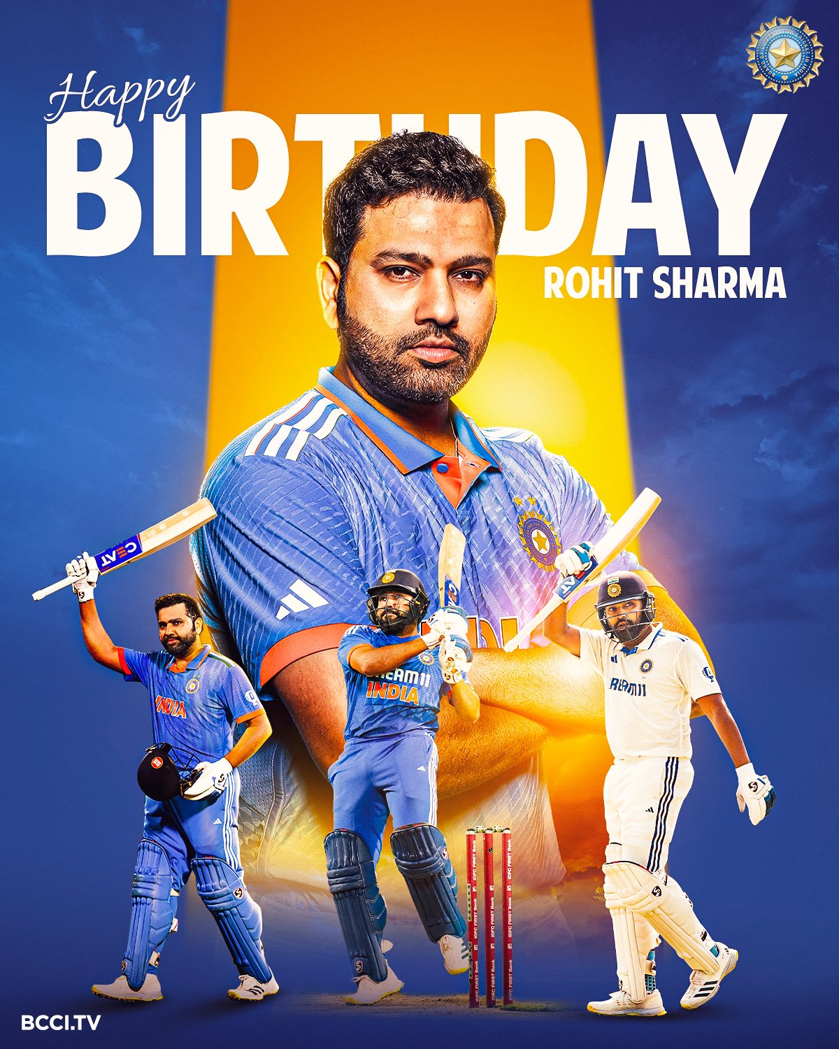 🎉🏏 Happy Birthday to the Hitman, Rohit Sharma! 🏏🎉