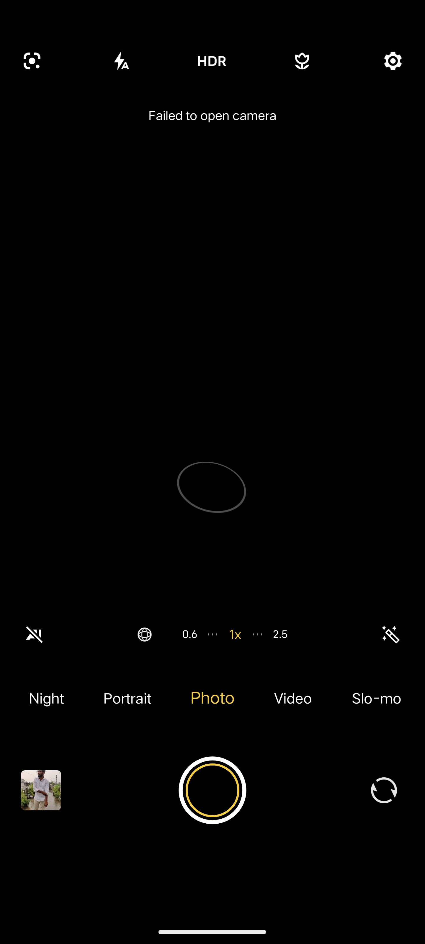 Failed to open camera