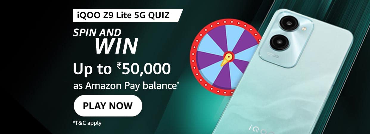 #AmazonSpinAndWin || iQOO Z9 Lite 5G Quiz 🎡