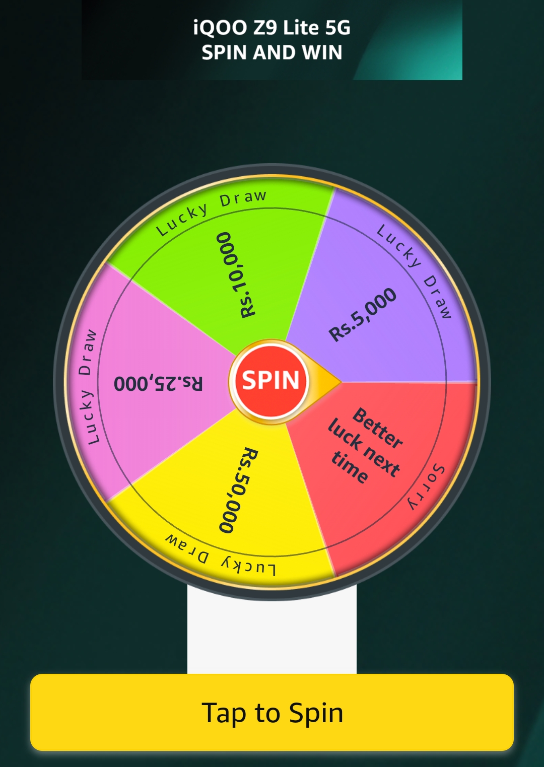 📢 iQOOZ9Lite 5G 'Spin And Win' Quiz On Amazon😍🤘