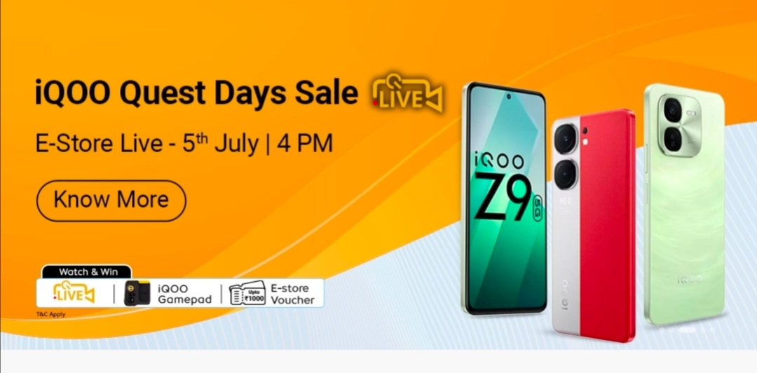 iQOO Quest Days Sale - Estore Live 5th July 4 PM