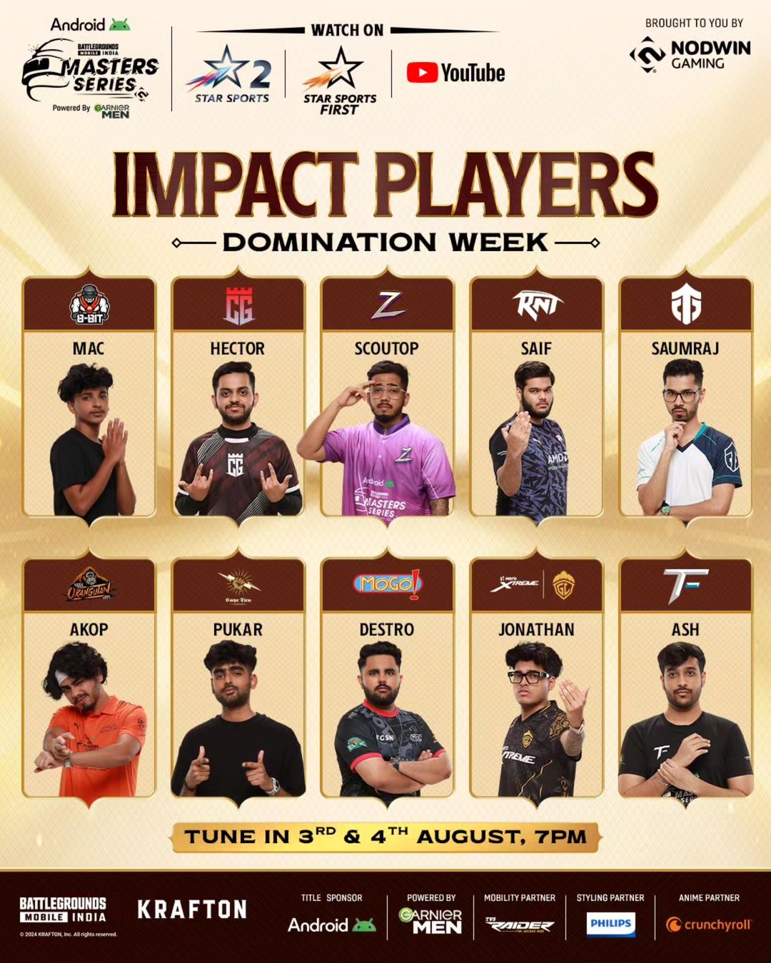 BGMS Season 3 Domination Week: Impact players from each team announced