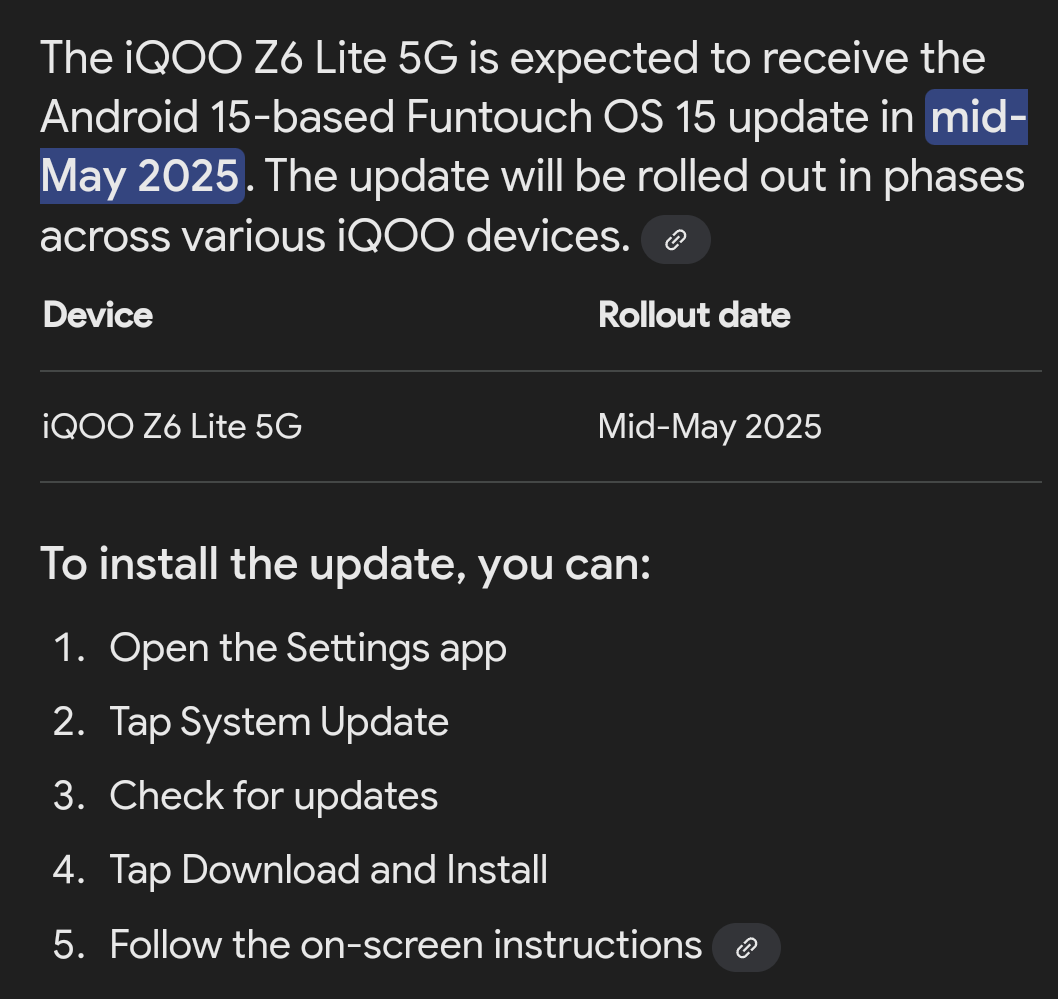 Iqoo z6 light 5g android vs 15 update date officialy lounch