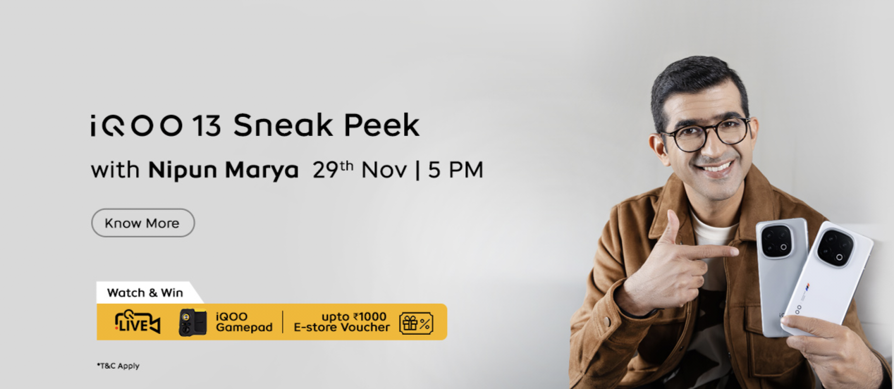 iQOO 13 Sneak Peek with Nipun Marya Live on iQOO E-Store 🔥