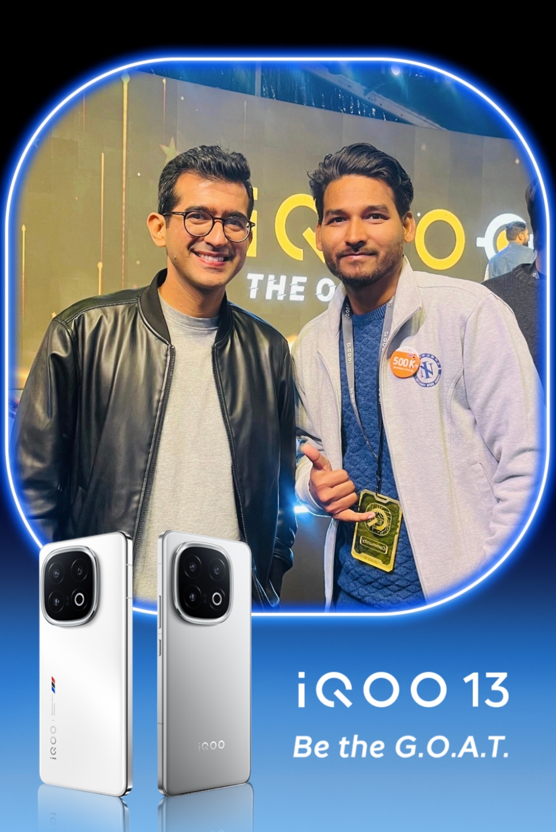 "I'm all set for the #iQOO13 Launch - #BeTheGOAT".