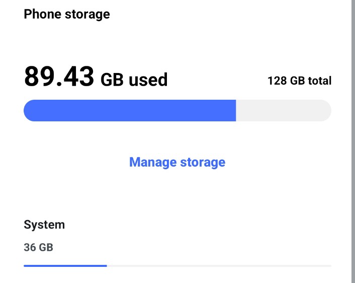 About large amount of internal storage is taken by system