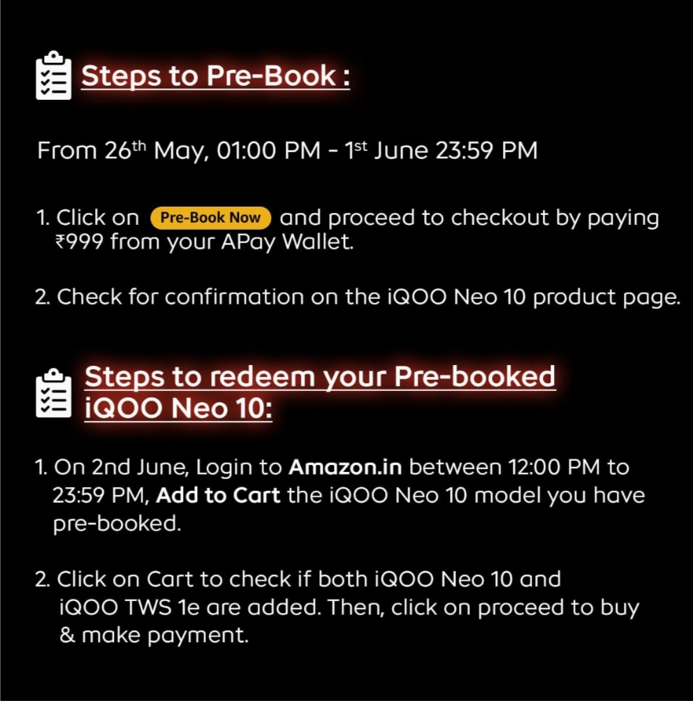 How to Pre-Book iQOO Neo 10?