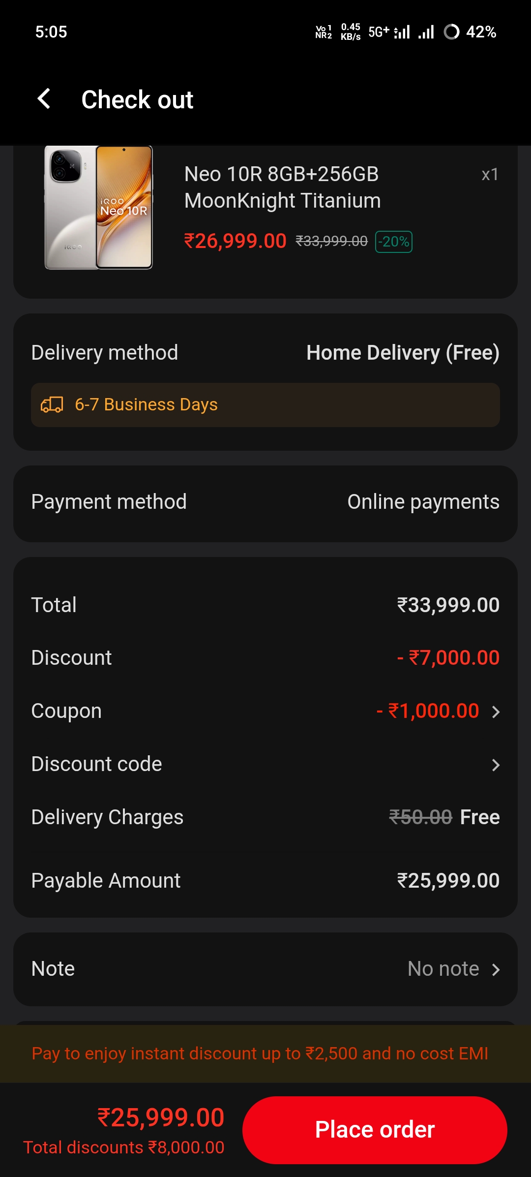 Help to apply debit card for instant discount