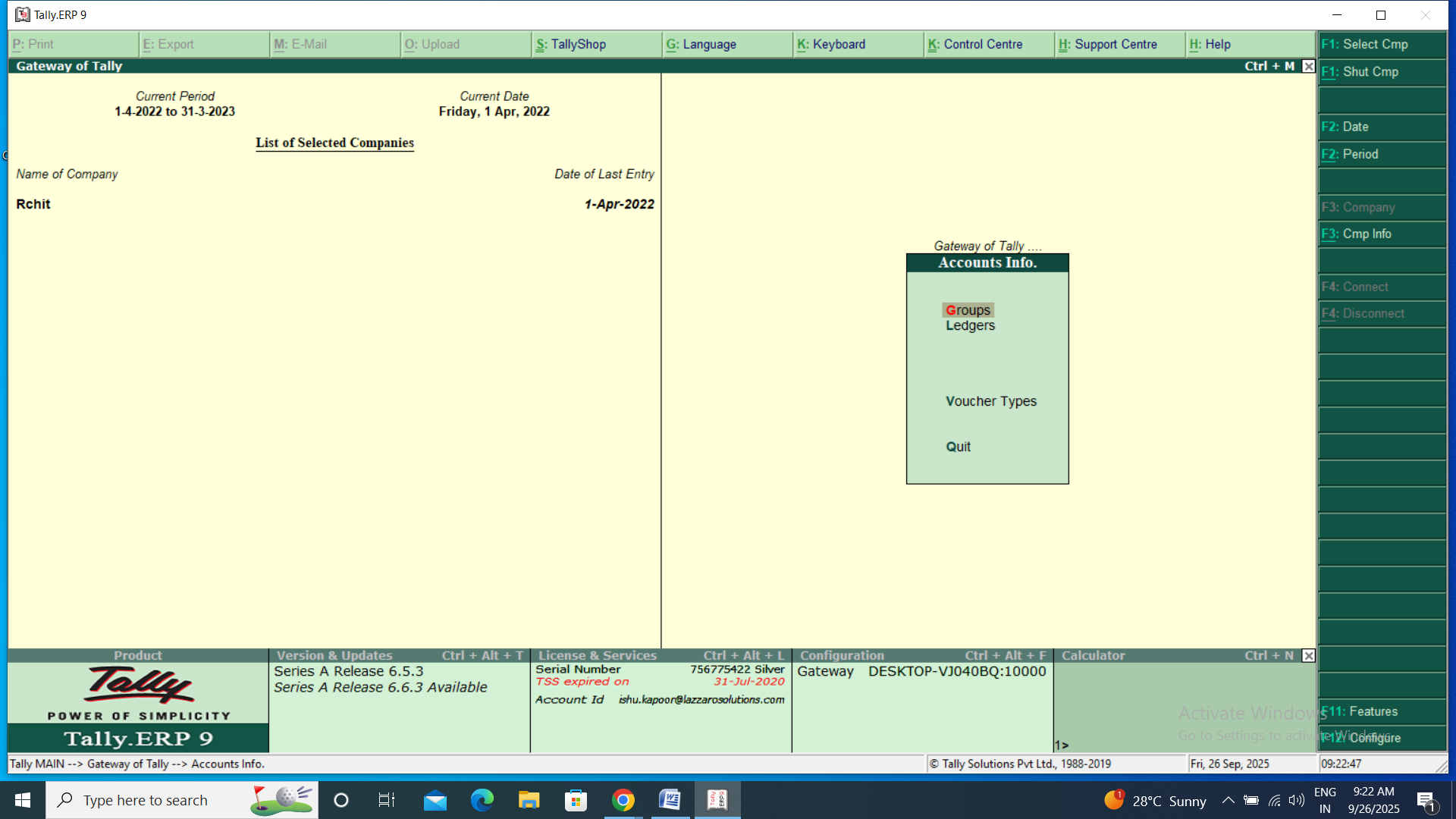 🧾 How to Create a Ledger in Tally