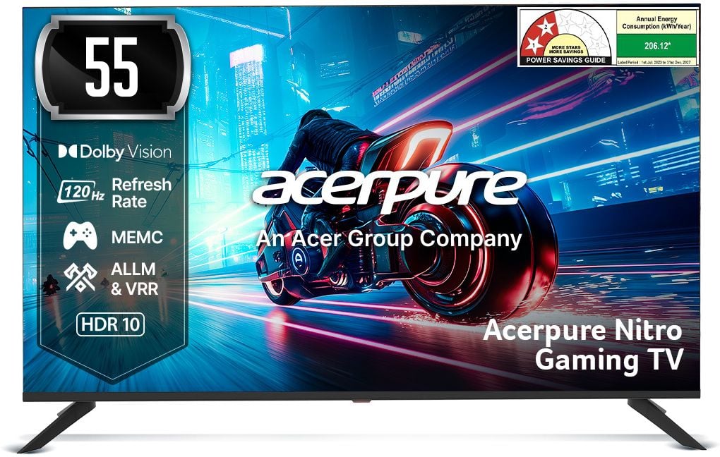 Acerpure Nitro Gaming TVs Launched: 4K QLED, Dolby Atmos, and Google TV ...