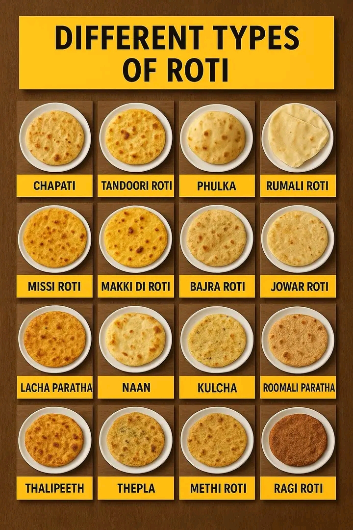 DIFFERENT TYPES OF ROTI 🍪