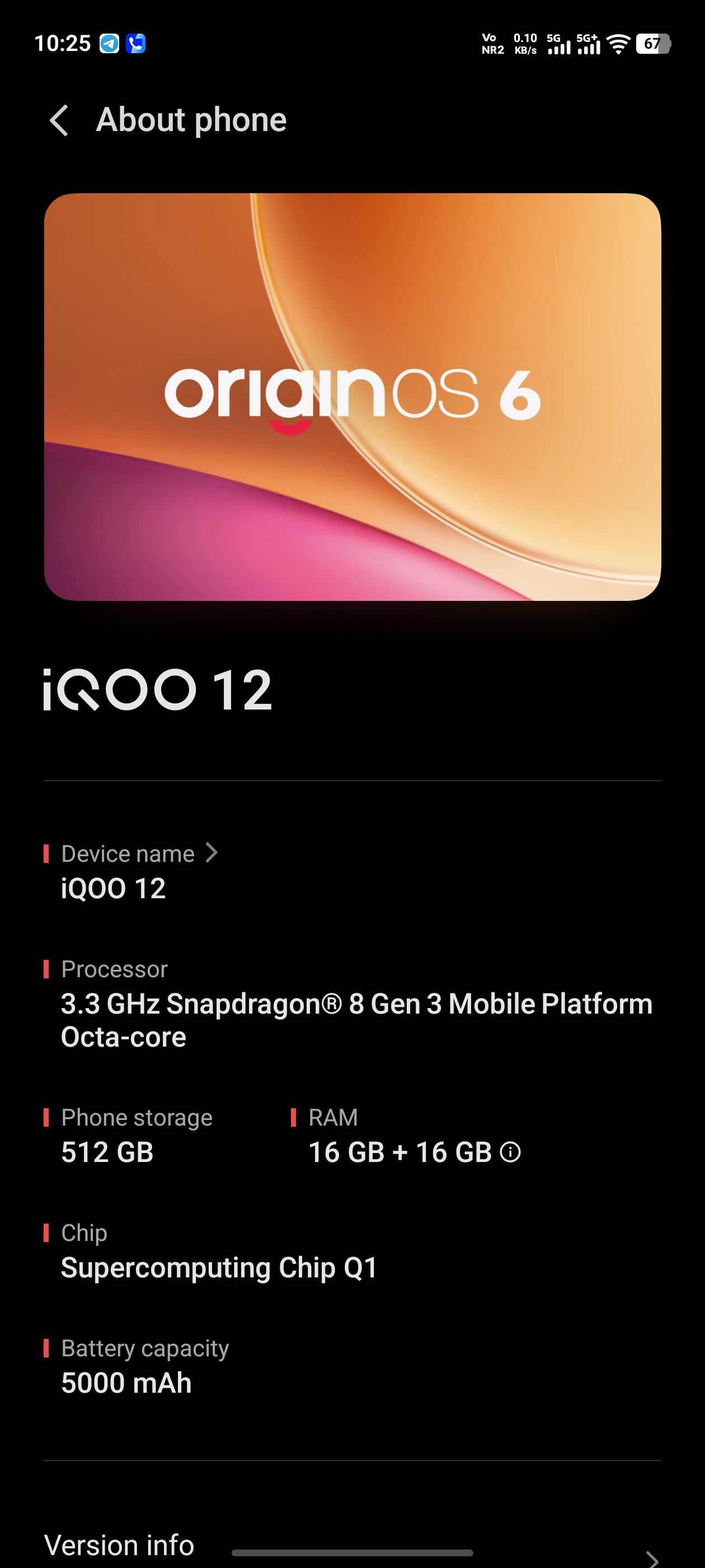 Origin OS 6 received on Iqoo 12