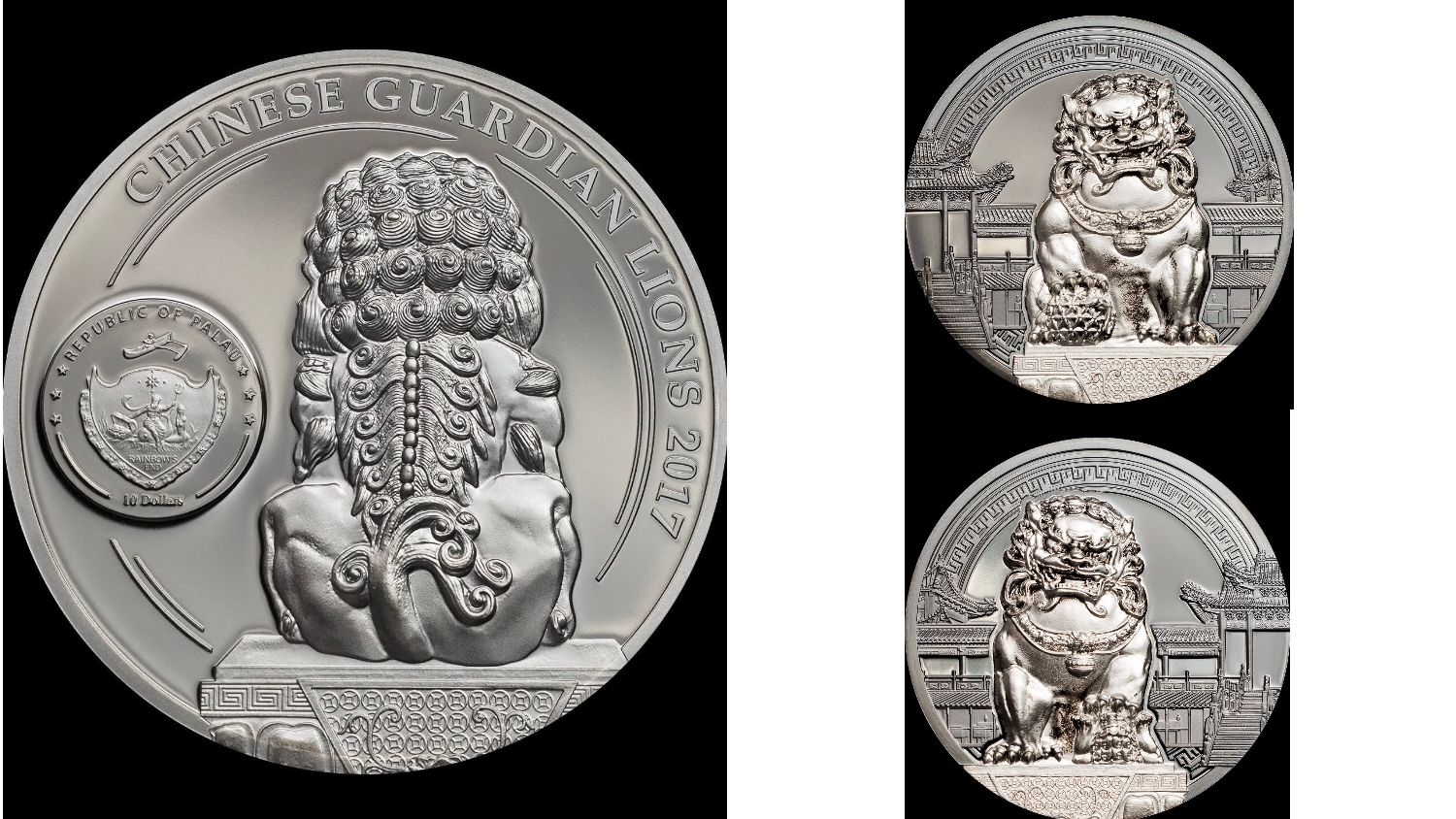 Chinese Guardian Lions 2017: Twin Protectors in Silver.