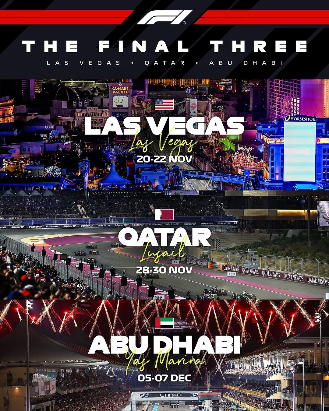 The Final Three: F1 Season Heads Toward an Electrifying Finish! 🔥