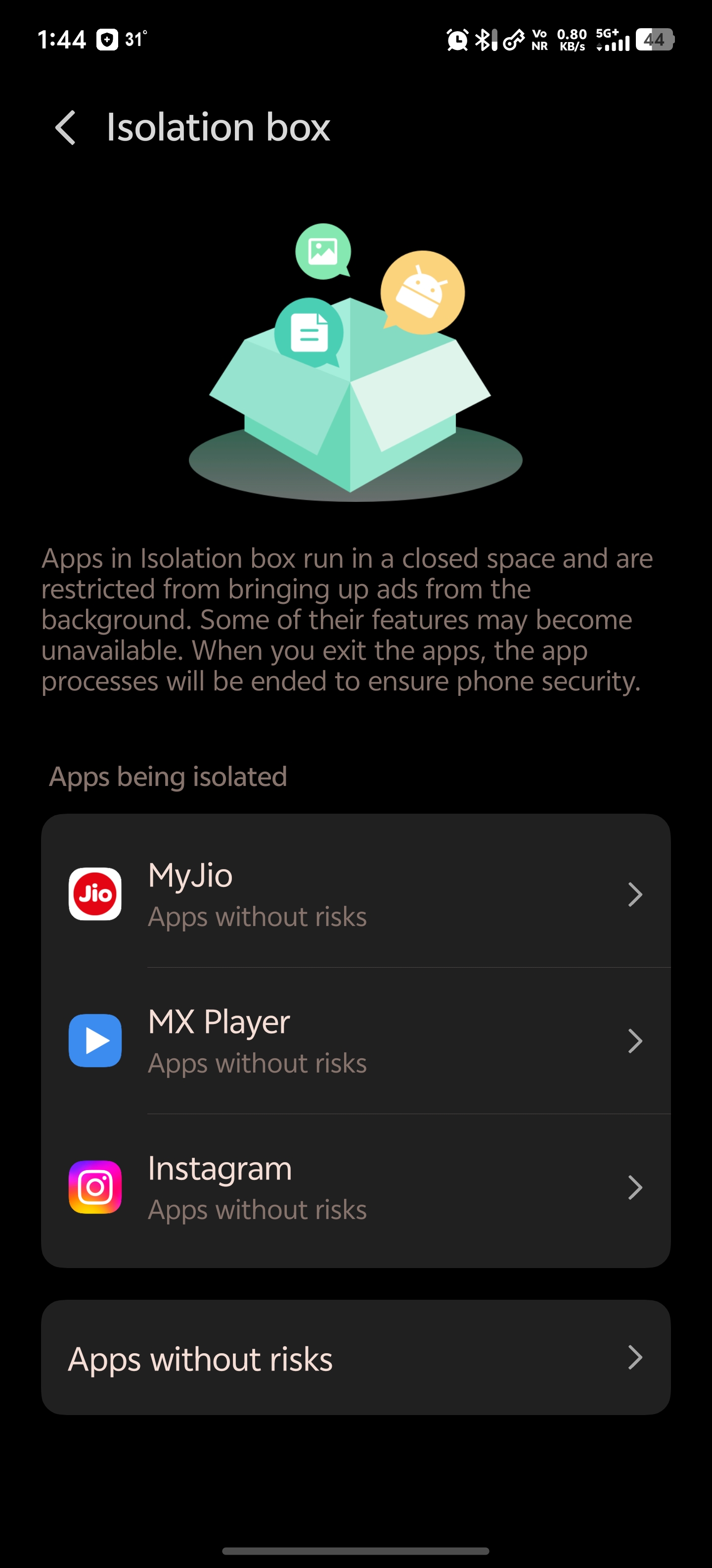 iQOO 13 Imanager isolation box