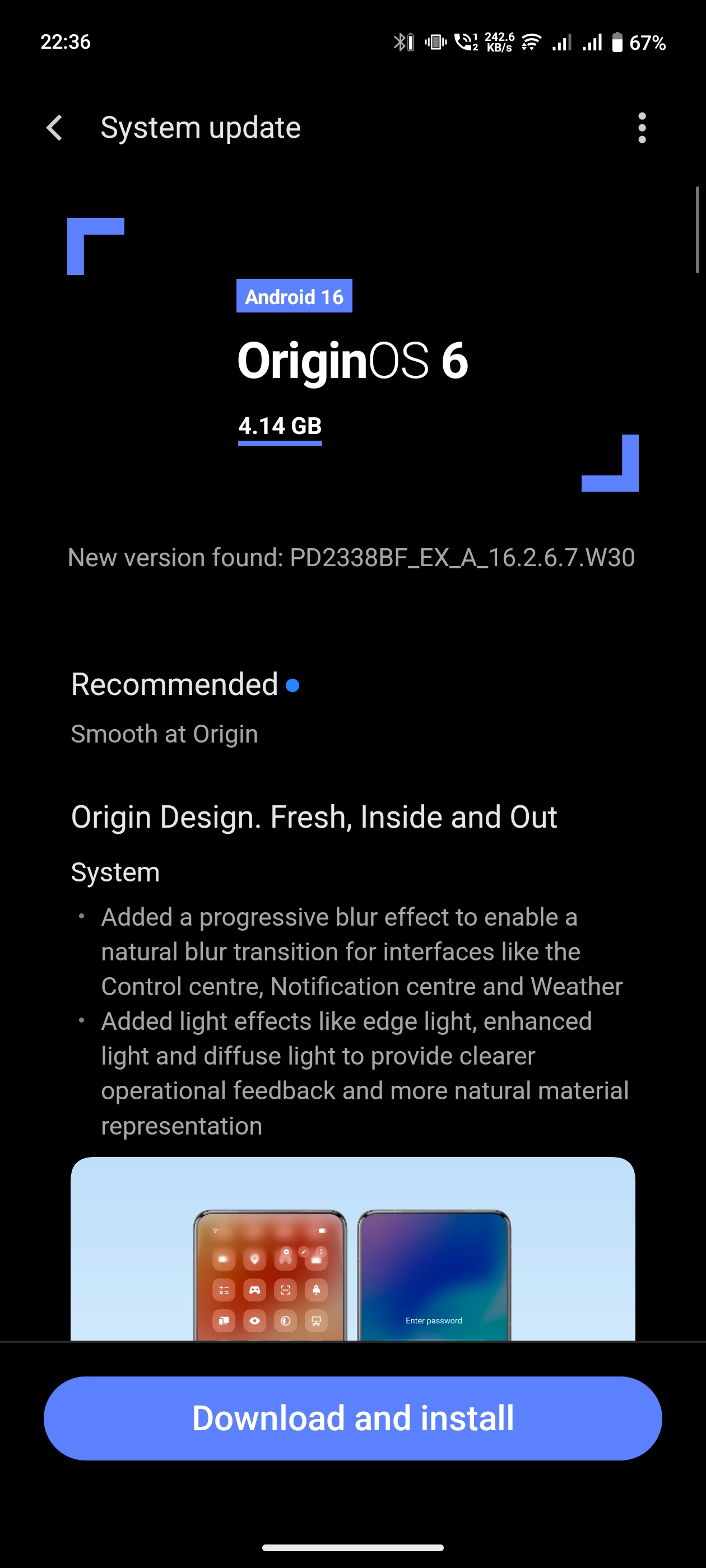 Received Origin OS 6 and Android 16 update