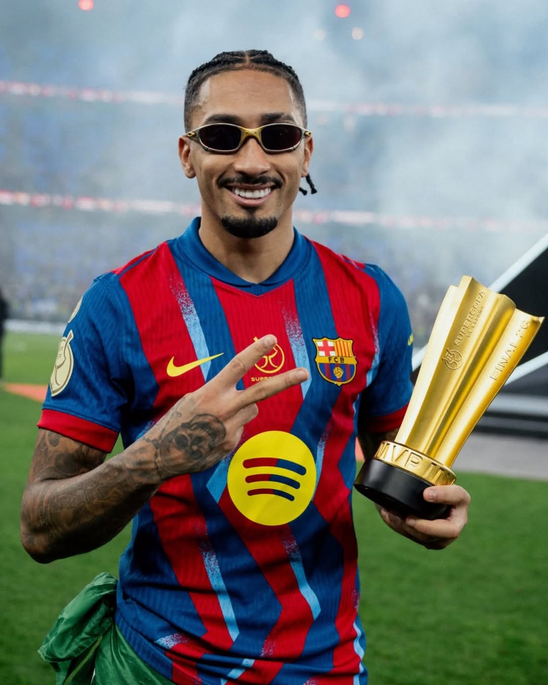 Raphinha nets brace as Barcelona beat Real Madrid to lift Supercopa ...