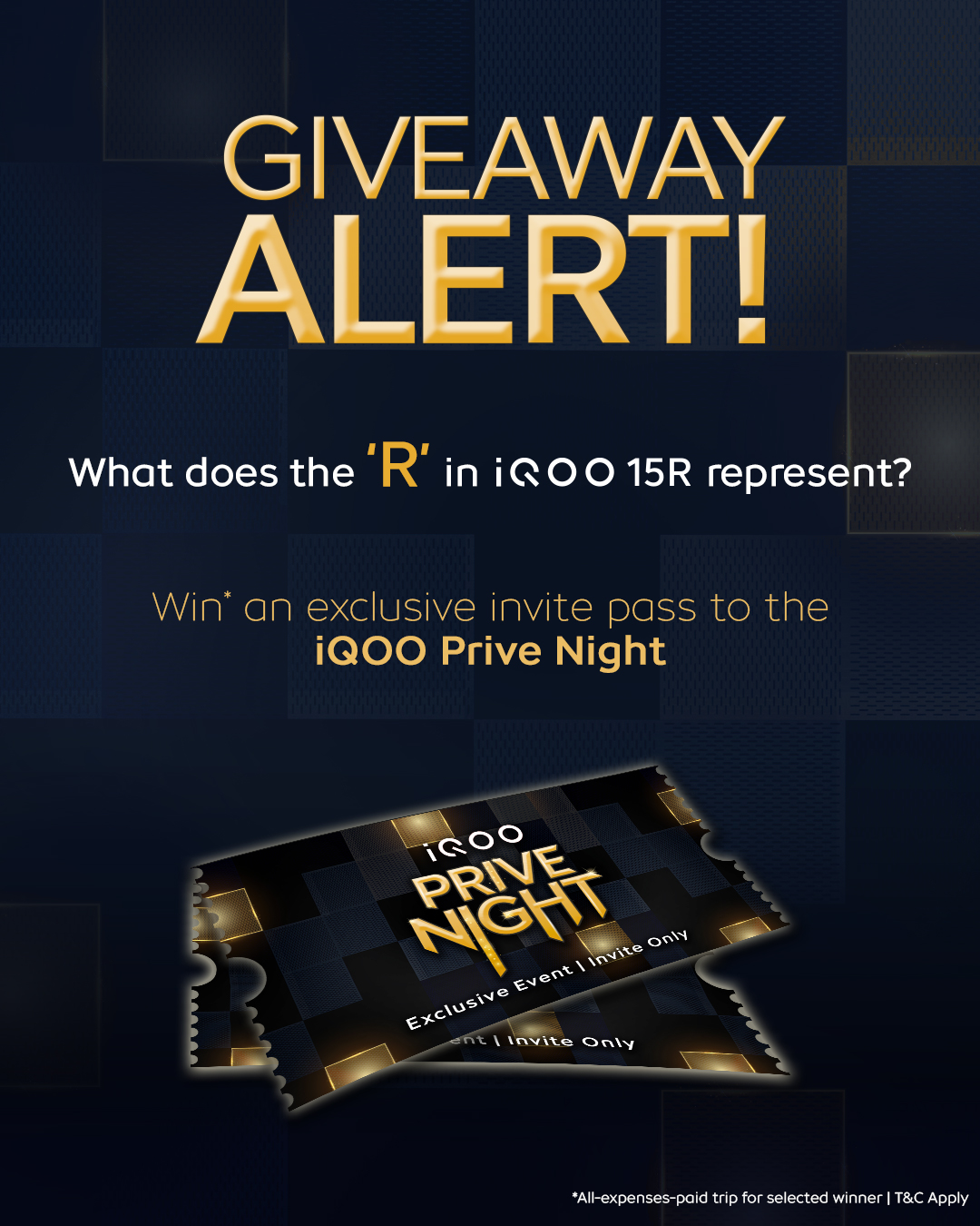 📢 Giveaway Alert – Win an Exclusive iQOO Prive Night Invite Pass🤩🤘