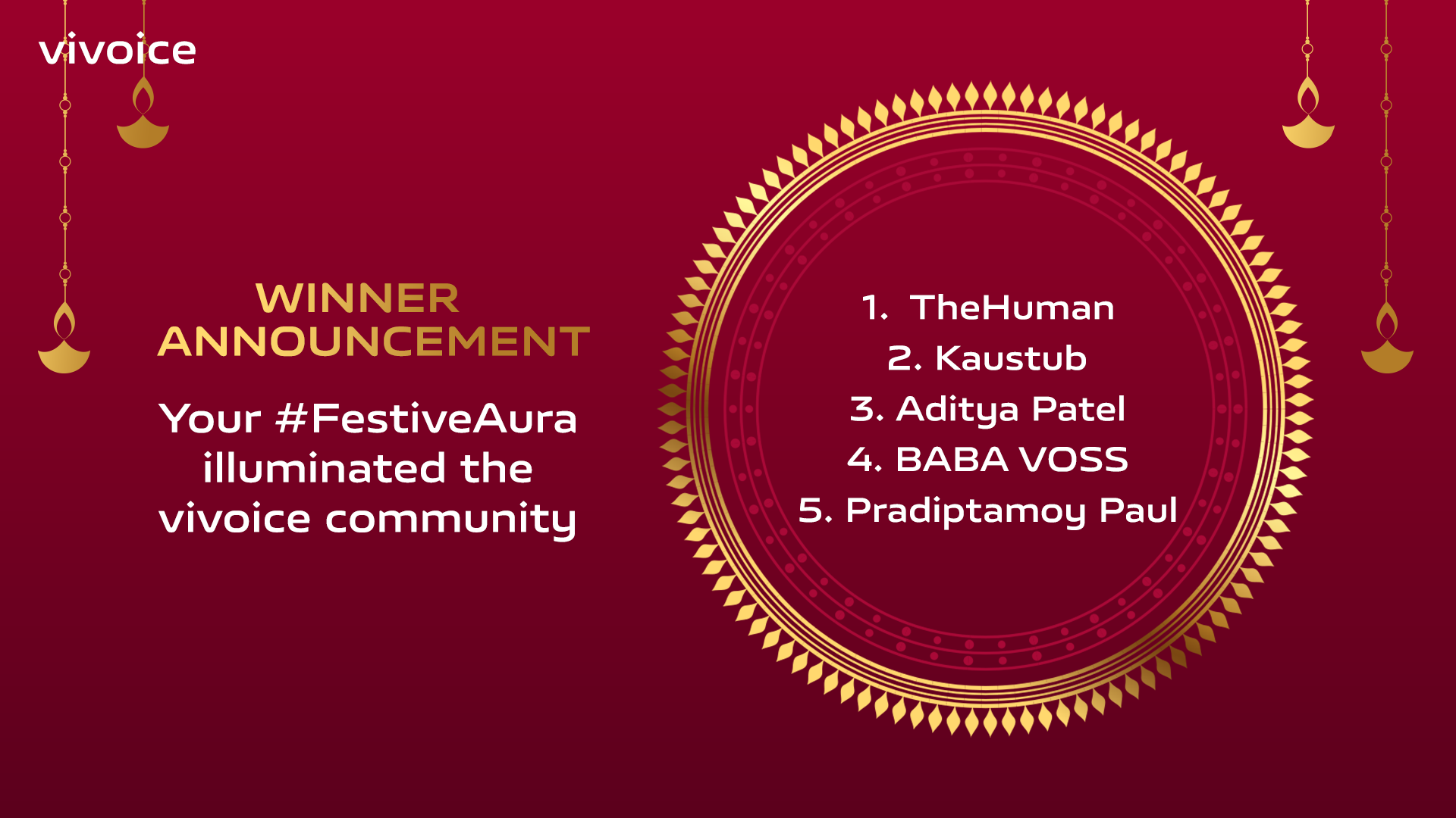 WINNERS of the #FestiveAura Diwali contest